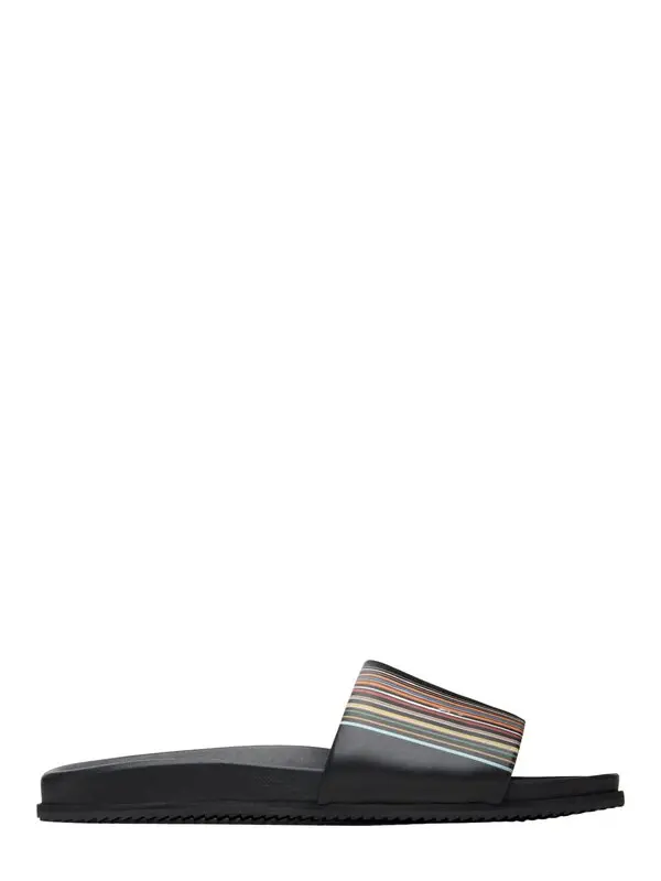 Paul Smith Striped Band Slides - Black