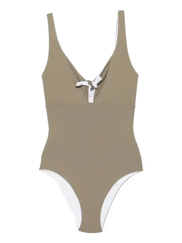 FISICO One-piece Swimsuit With Bow Detail - Nude