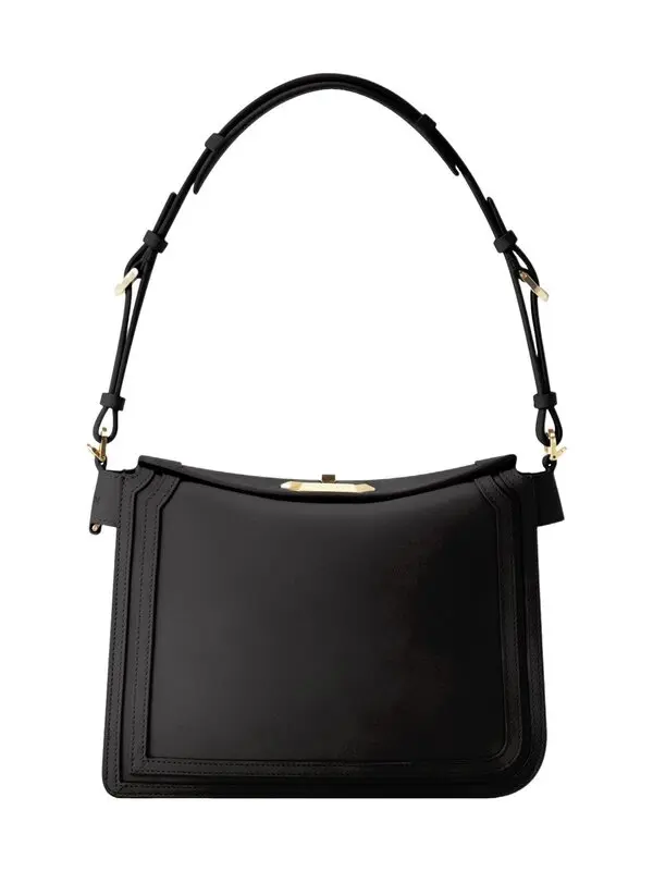 LANVIN Compagnon Leather Shoulder Bag - Black