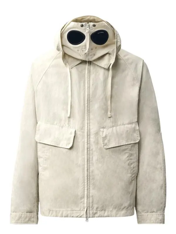 C.P. COMPANY Goggle-detail Drawstring Jacket - Silver Birch