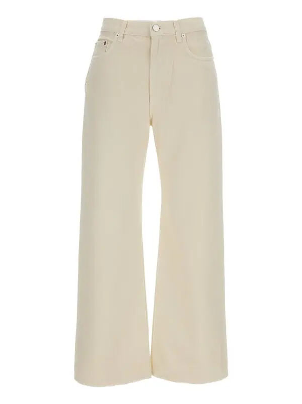 HAIKURE Logo Patch Wide-leg Jeans - White
