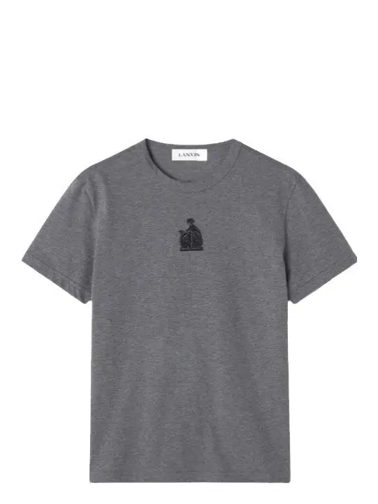 LANVIN Embroidered Logo T-shirt - Dark Grey Blend
