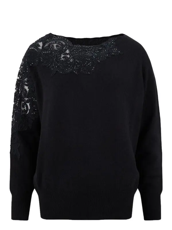 Ermanno Scervino Crew Neck Sweater - Black