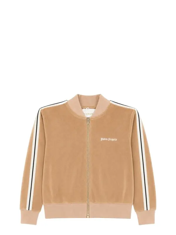 Palm Angels Zip-up Logo Sweatshirt - Brown