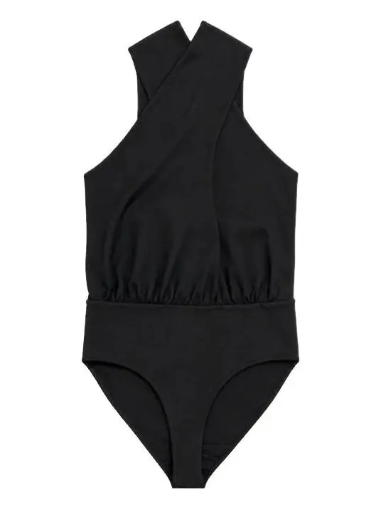 Simkhai Crossover Halterneck Bodysuit - Black