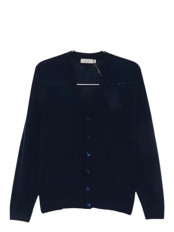 Canali Long-sleeved Knitted Cardigan - Black