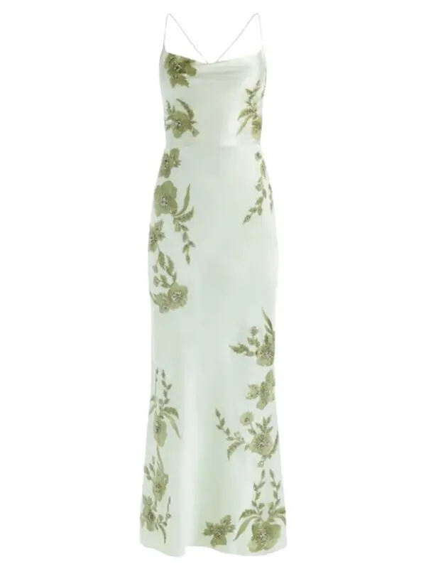 ALICEOLIVIA Montana Embellished Maxi Slip Dress - Lily