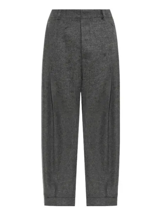 Dsquared2 Tweed Wide-leg Pleated Trousers - Grey
