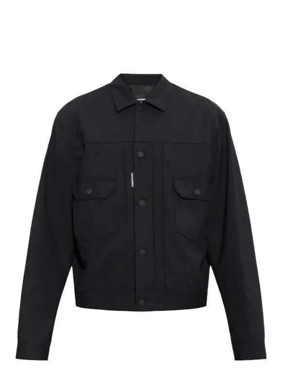 Dsquared2 Collared Long-sleeved Jacket - Black