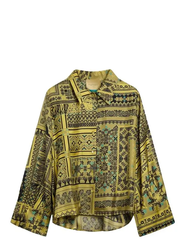 Momoni Printed Silk Shirt - Green