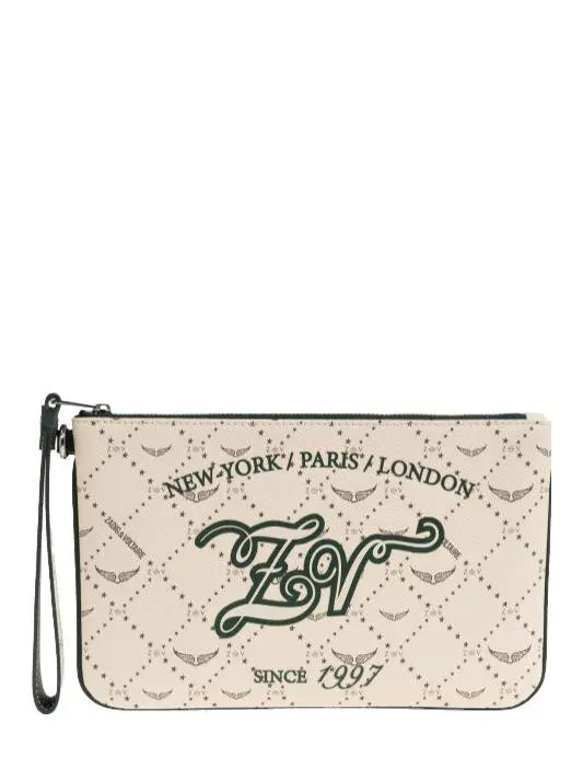 Zadig&Voltaire Logo-print Wristlet Pouch - Cream