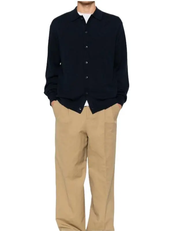 7 For All Mankind Button-up Long-sleeve Shirt - Navy Blue