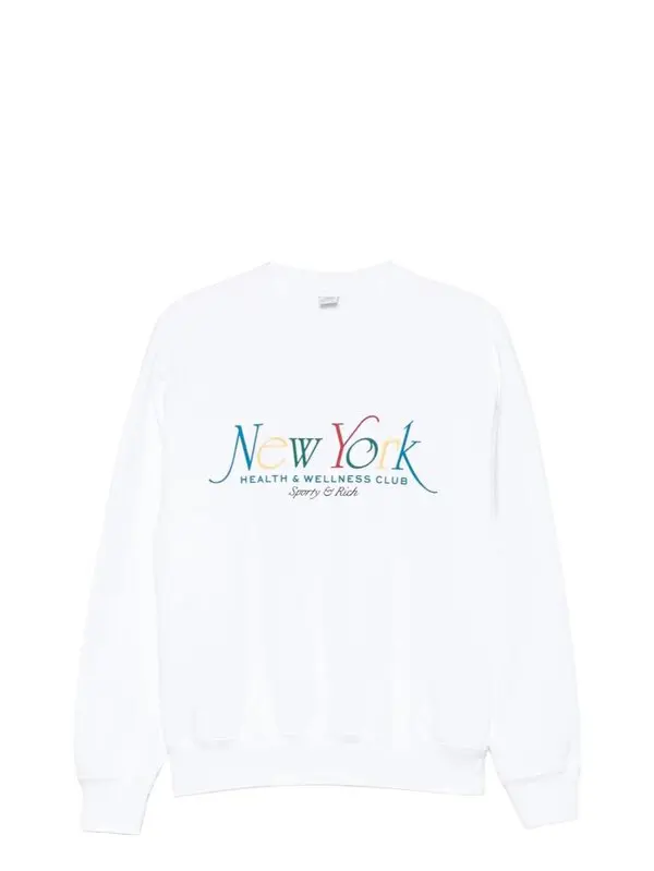 SPORTY  RICH Round-neck Logo Sweatshirt - White