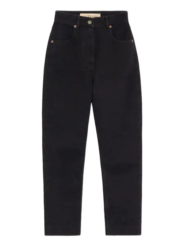 Valentino Garavani Straight Leg Denim Trousers - Black