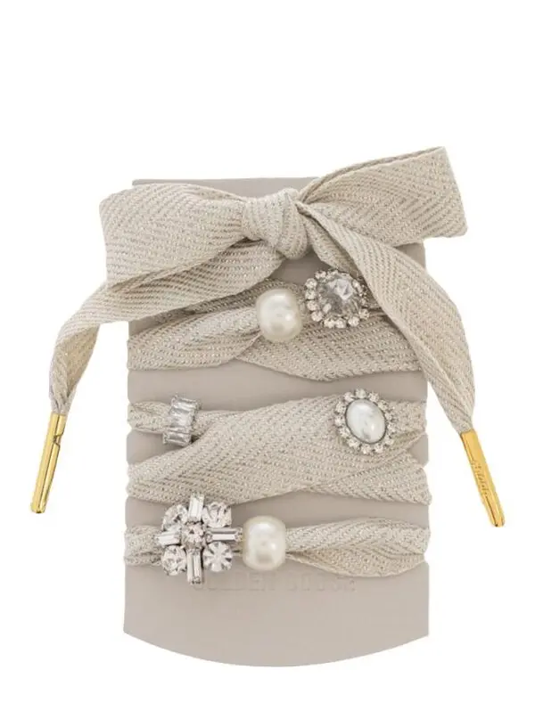 GOLDEN GOOSE Embellished Skin Sparkling Shoelaces - Nude