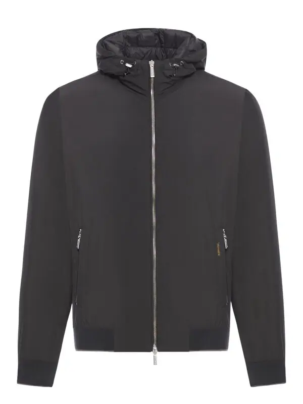 MOORER Oniro-stp" Hooded Bomber Jacket - Black