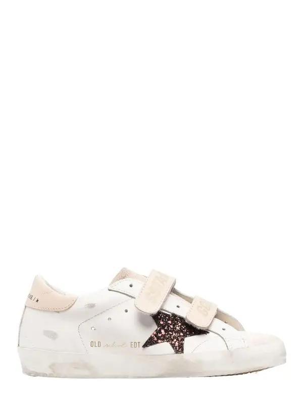 GOLDEN GOOSE Old School Logo-appliqué Sneakers - White