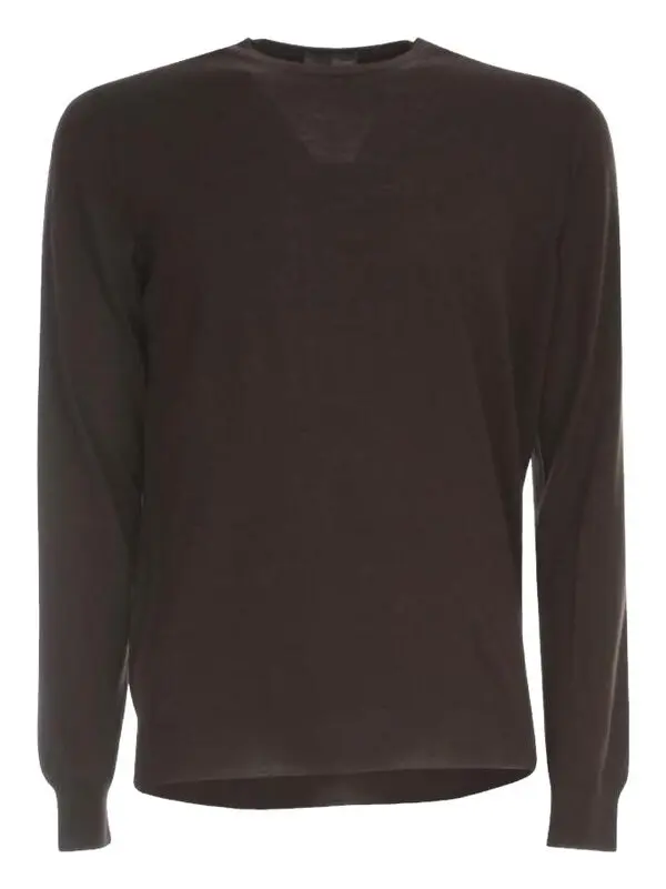 DRUMOHR Long Sleeve Round Neck Pullover - Black