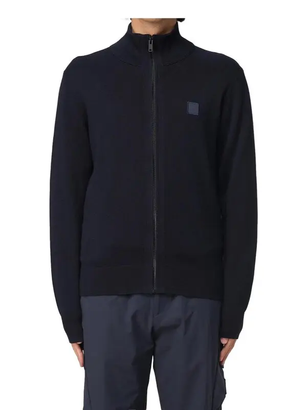 Hugo Boss Long-sleeved Zip-up Cardigan - Black