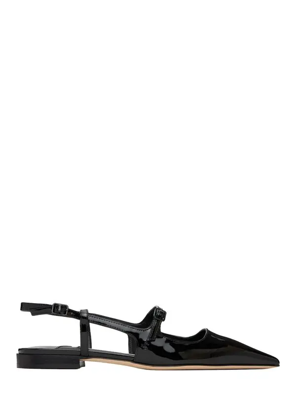 JIMMY CHOO Pointed Toe Flat Slingback Sandals - Black