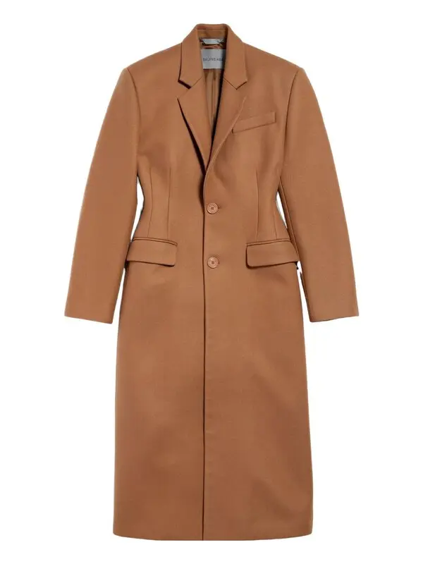 Balenciaga Single-breasted Coat - Camel