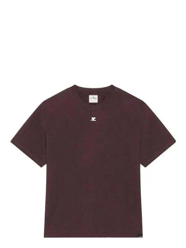 COURREGES Courrèges Ac-logo Crewneck T-shirt - Brick Red
