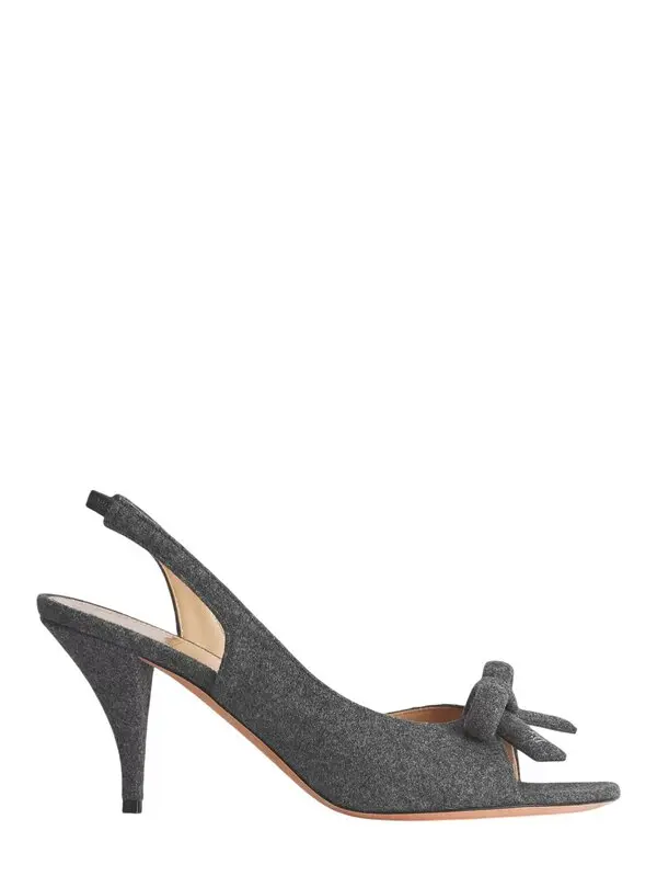 Dior Bow Heeled Slingback Sandal - Light Gray