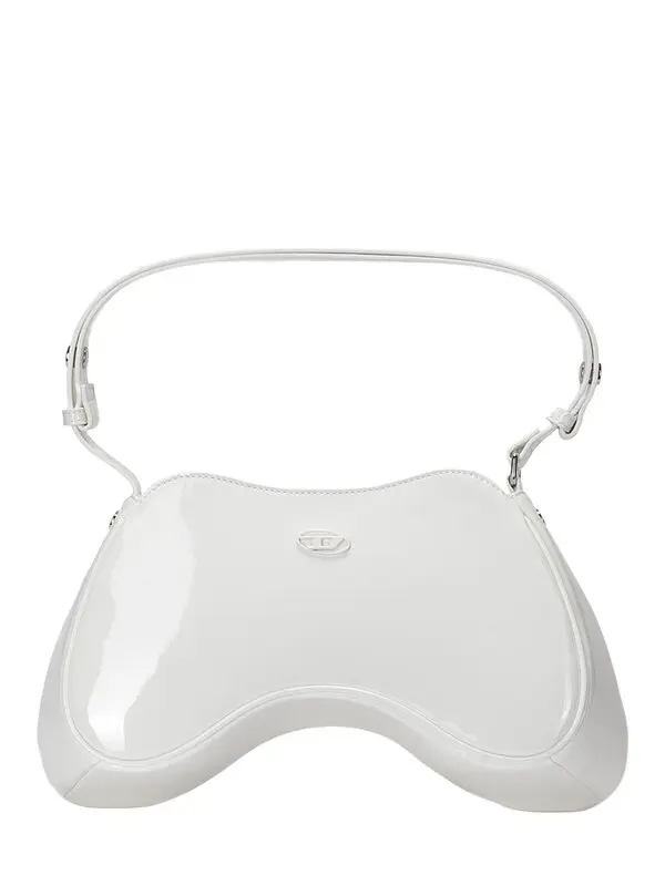 DIESEL® Play Logo Plaque Shoulder Bag - White