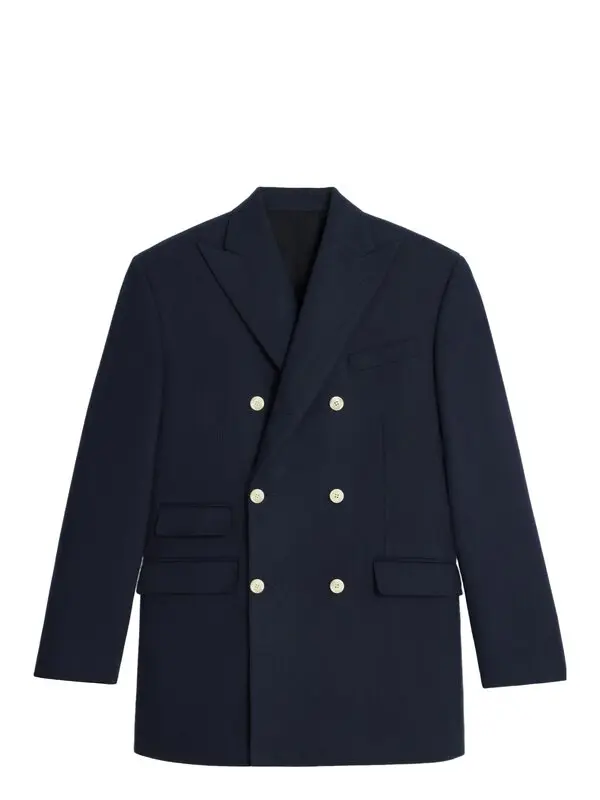 Celine Prince Jacket In Wool Cloth - Navy Blue