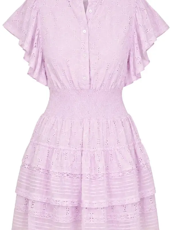 MUCHE & MUCHETTE Biky Dress Cotton Ruffled Shirt Dress - Purple