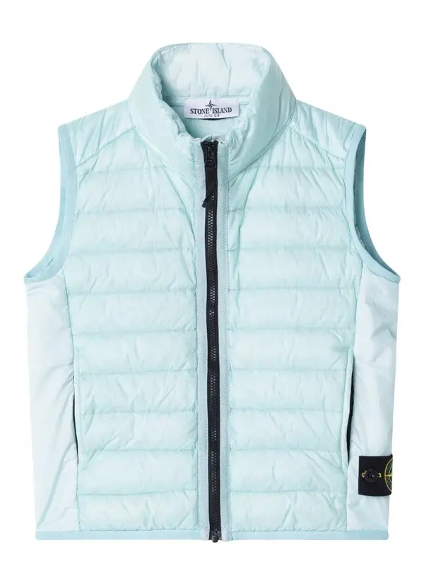 Stone Island Quilted Zip Vest - Light Blue