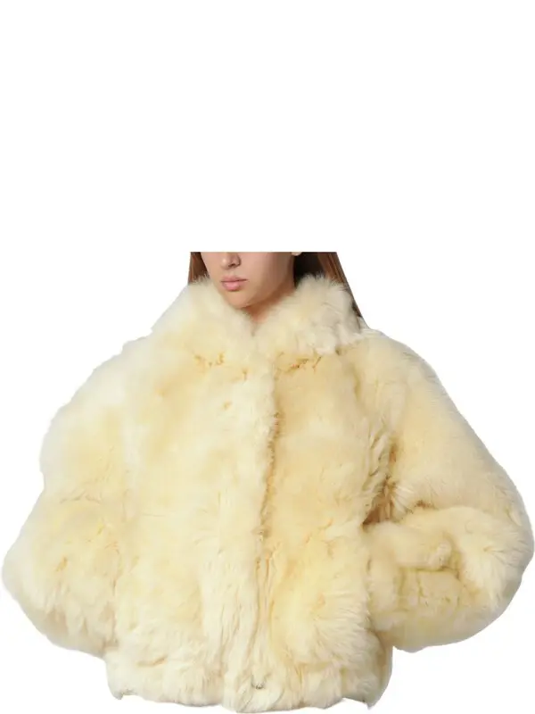 BLANCHA Lemon Shearling Hooded Jacket - Yellow