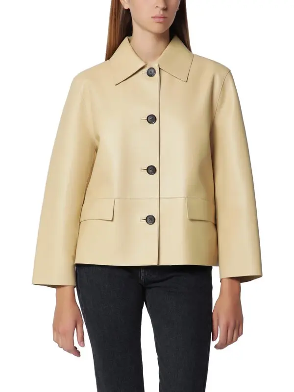 TOTEME Light Lamb Leather Jacket - Beige