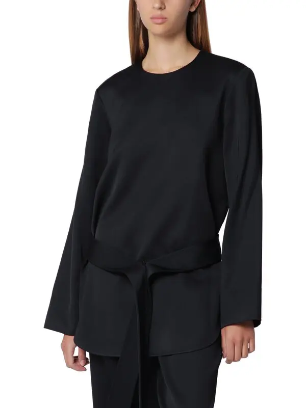 TOTEME Heavy Satin Tunic With Belt - Black