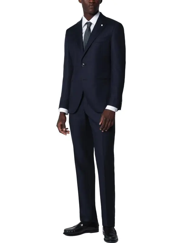 LUIGI BIANCHI Pinstripe Single-breasted Wool Suit - Blue
