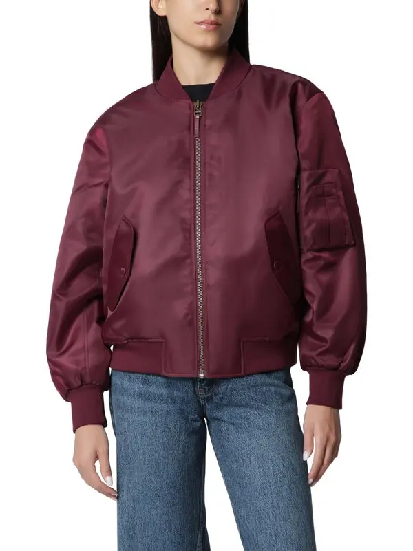 ANINE BING Leon Zip-up Bomber Jacket - Burgundy