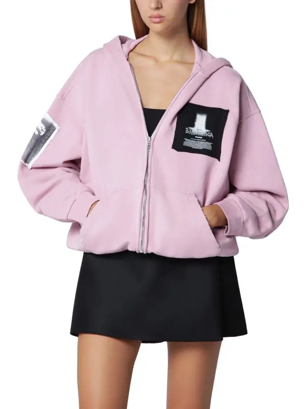 Balenciaga Zip-up Hoodie - Pink