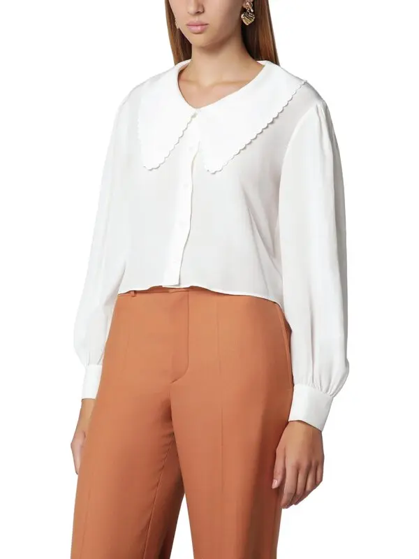 Chloé Silk Crêpe De Chine Blouse - White