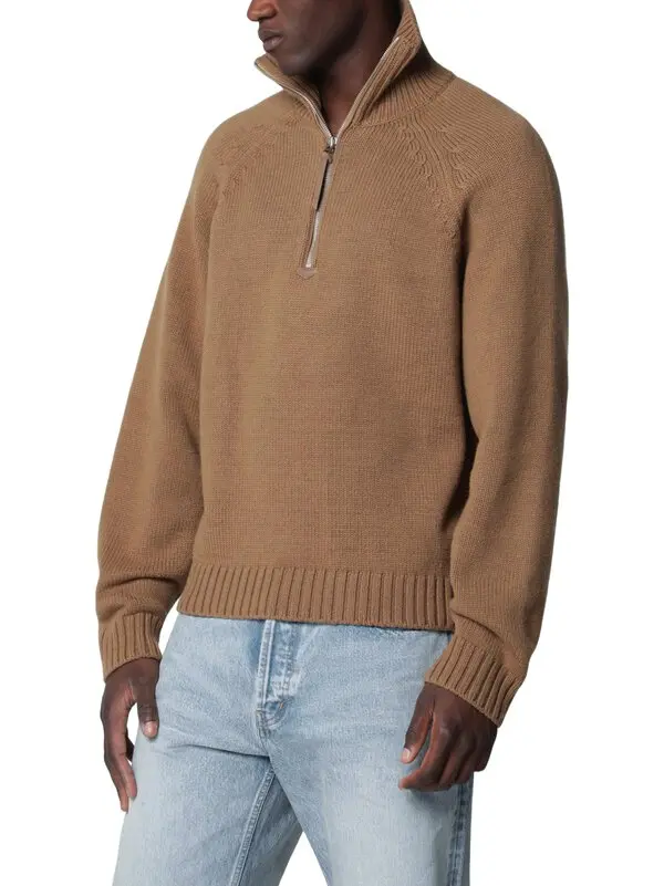 TOM FORD Half-zip Wool And Cashmere Knit Sweater - Beige