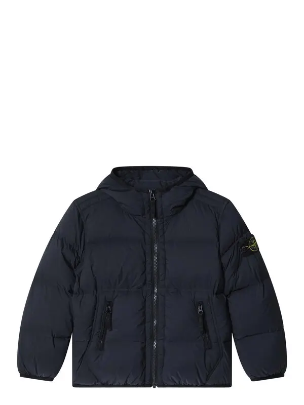 Stone Island Hooded Down Jacket - Blue