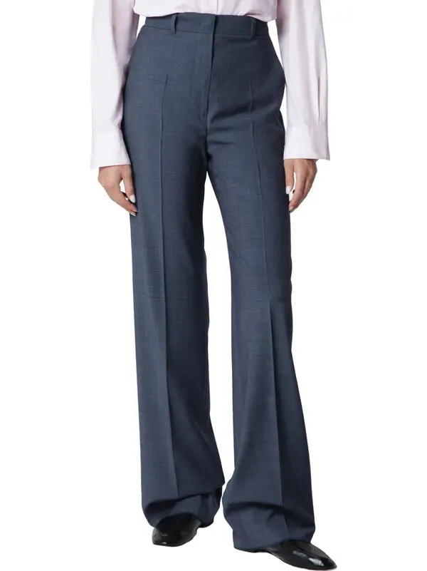Max Mara Virgin Wool Classic Trousers - Blue