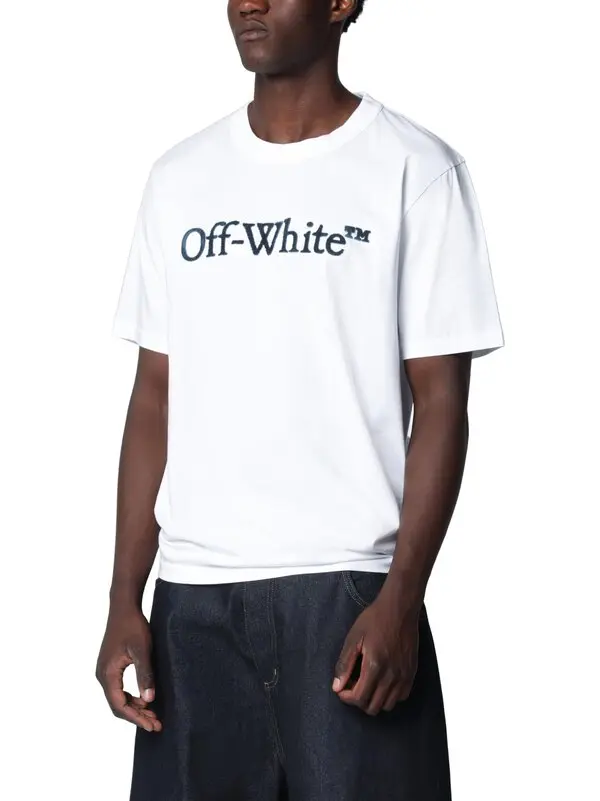 OFF-WHITE™ T-shirt With Embroidered Logo - White