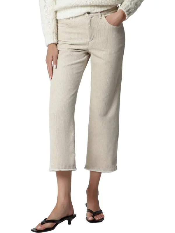 Isabel Marant Étoile Cru Corduroy Capri Trousers - White