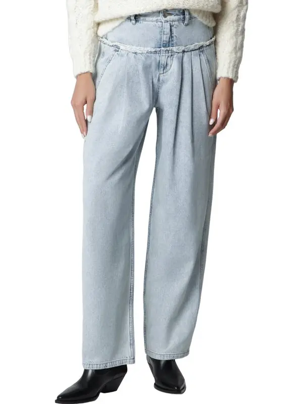Isabel Marant Étoile Iniza Pleated Wide-leg Jeans - Light Blue