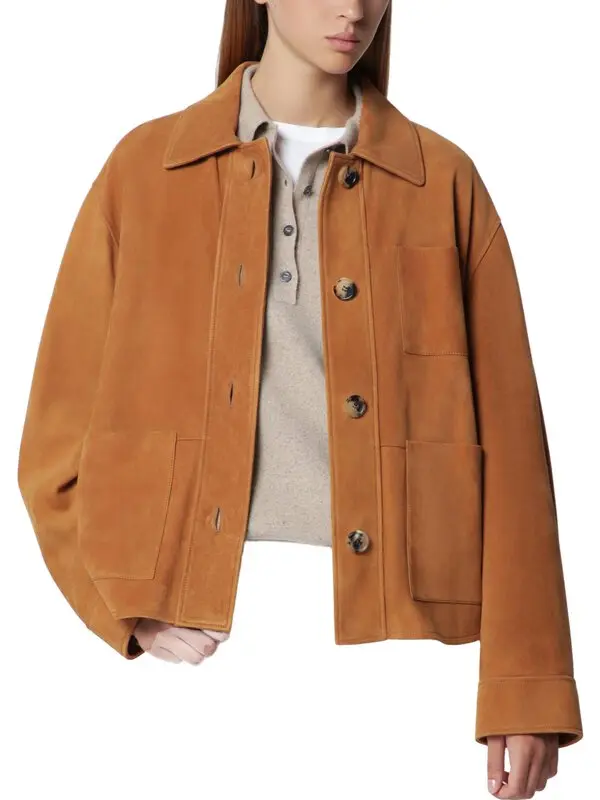 Loewe Suede Workwear Jacket - Brown