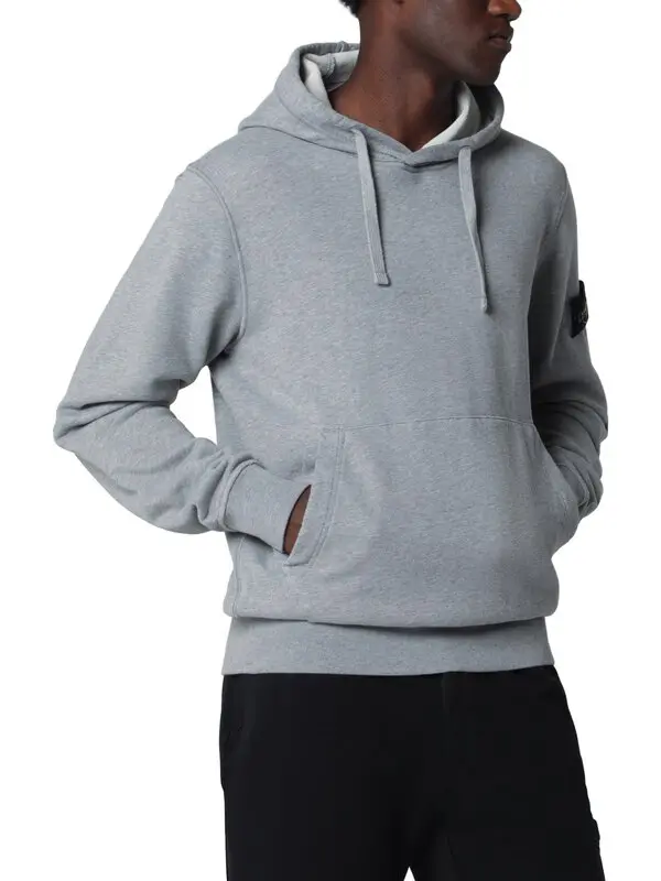 Stone Island Cotton Hoodie With Drawstring Hood - Grey