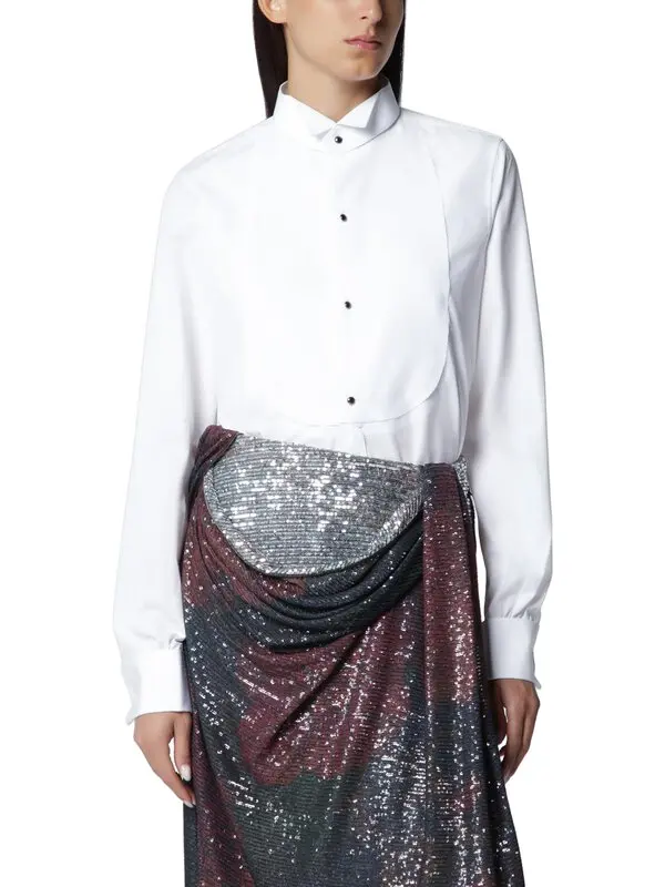 MAISON MARGIELA Long-sleeve Cotton Poplin Shirt - White