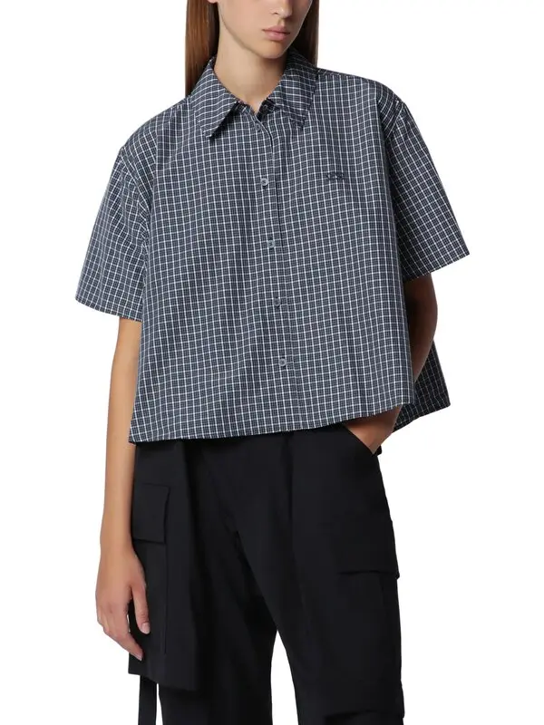 Loewe Trapeze Checked Technical Cotton Shirt - Black