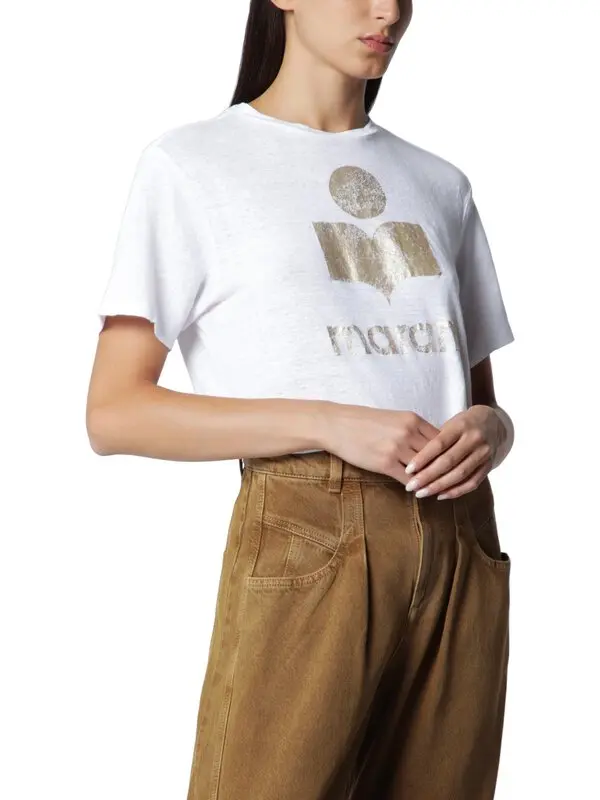Isabel Marant Étoile Zewel Logo Linen T-shirt - White