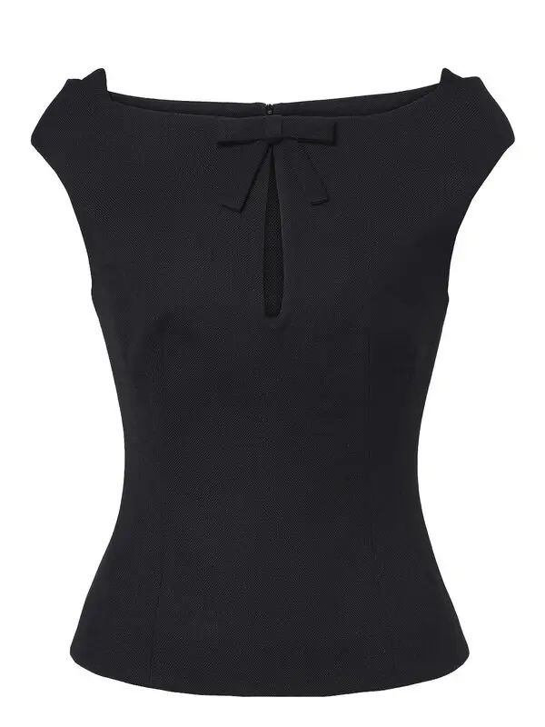 SHUSHU/TONG Off-shoulder Bow Detail Top - Blue